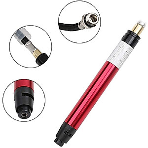 VOTOER 1/8" (3mm) Pneumatic Air Micro Die Grinder Polishing Tool Kit, 3mm Chuck Pencil Type Rotary Engraving Cutting Grinding Tool Set, 58000RPM, 90psi