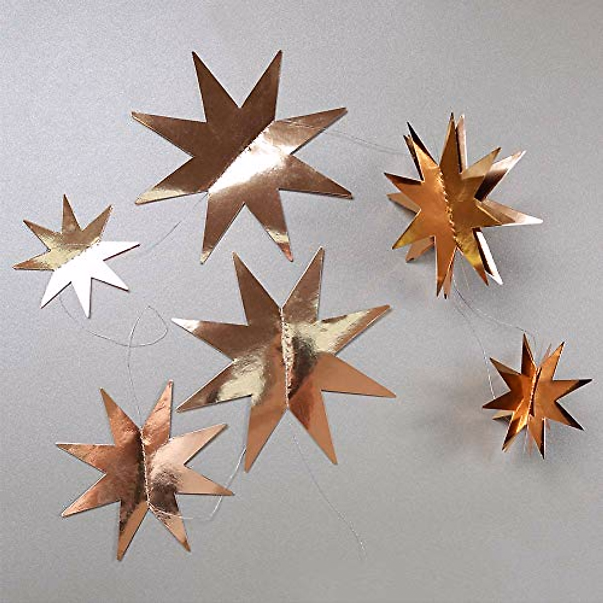 Champagne Gold Star Garland Twinkle Little Stars Decoration Hanging Streamer Backdrop Banner Birthday Party Decor/Baby Shower/Anniversary/Engagement/Christmas/New Year/Wedding/Graduation/Ramadan/EID