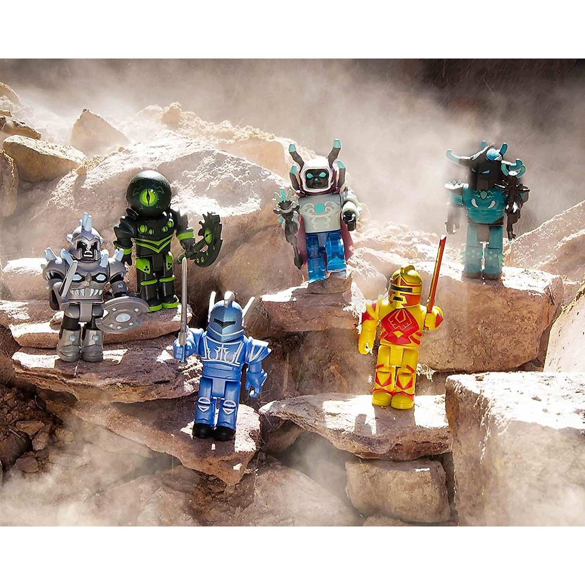 Roblox Action Figure Toy Set 6-pack - Champions of Roblox w/Exclusive Virtual Item - includes Korblox Deathspeaker, Mage, General, The Overseer, Redcliff Elite Commander, Alar Knight - Gift for Kids