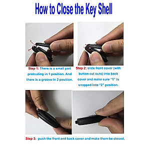 Arruweer NO Cut Replacement Key Fob Shell Case Fit for Honda Accord Crosstour Civic Odyssey CR-V CR-Z Fit Keyless Entry Remote Car Key Fob Cover (Only Casing) (2+1 Button)