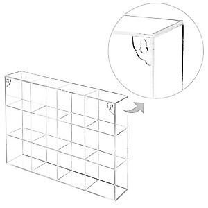 MyGift Wall Mounted Clear Acrylic Collectible Figure Display Case with 12 Compartments for Mini Toys, Crystals and Stone Showcase Shadow Box Shelf