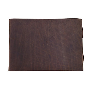 Leather Drawing Journal Daily Travel Diary, Antique Handmade Vintage Bound Rustic Writing Notebook, Genuine Leather- Quality Unlined/Blank Cream Paper, Art Sketchbook, 7x10 Inches-Brown