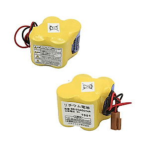 BAOBUTE 2pcs BR-2/3AGCT4A 6V 4400mAh Replacement Battery for FANUC A98L-0031-0025 CNC System with Brown Plug