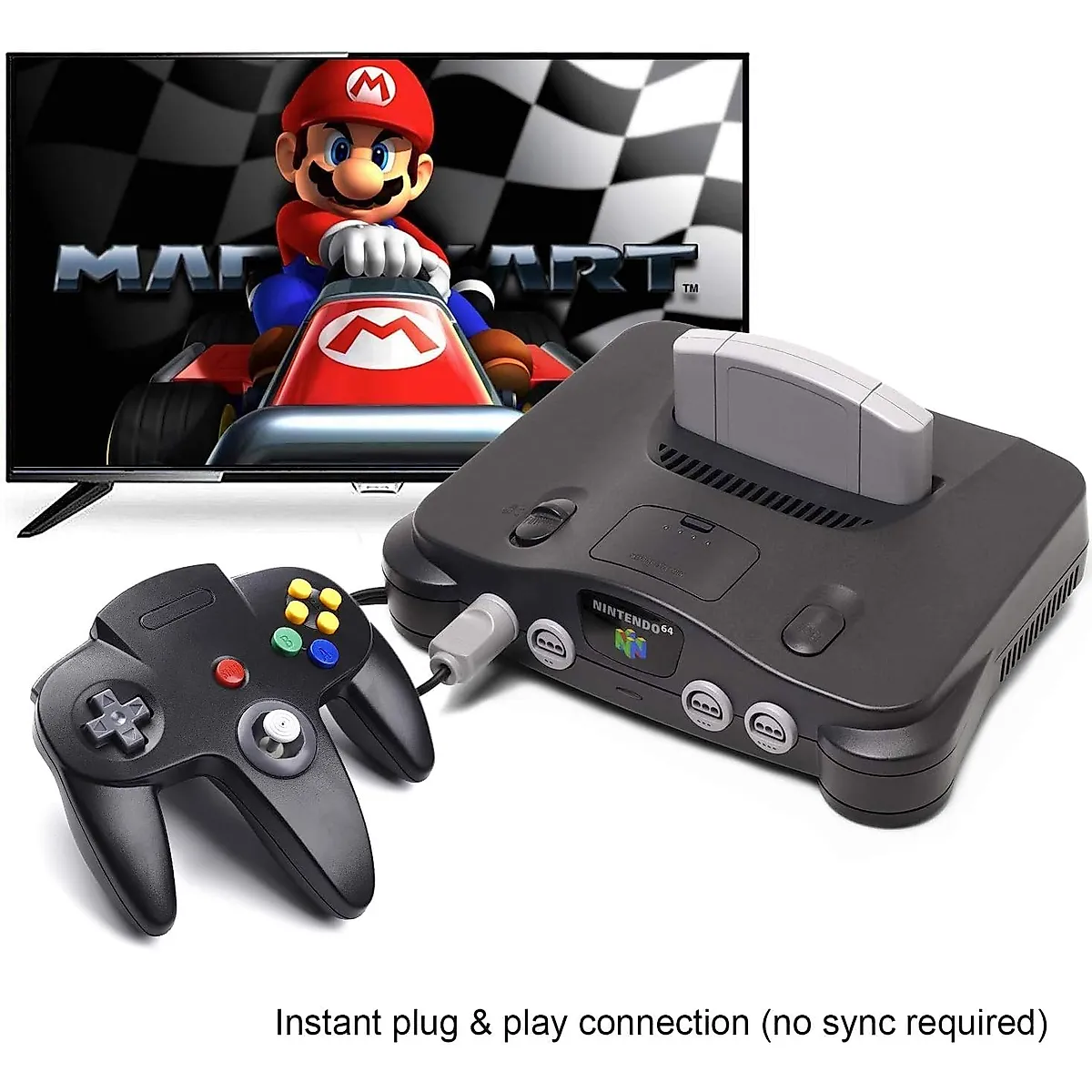 KIWITATA 2 Pack Classic N64 Controller, Retro N64 Remote Joystick Replacement Wired Gaming Controller for N64 Video Gaming System Console Red & Black