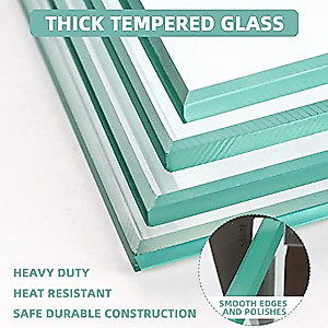 Uniflasy Fire Pit Glass Wind Guard 31"x 12"x 6" Flame/Wind Guard Fence Tempered Glass for Fire Pit Burner Pans Rectangle Outdoor Clear Tempered Glass Flame Shield for Fire Pit Table, 5/16" Thick