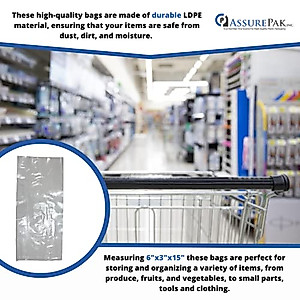 Plastic Produce Bag for Bread and Groceries - 6"x3"x15" - 1000 Bags - 0.80 mil - Natural Color - No Venting Holes LDPE