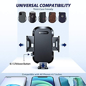 DesertWest [Original Mechanical Arm] Phone Mount for Car Dashboard & Windshield Universal Car Phone Holder with Strong Suction Cup Base Fit for iPhone 14 Pro Max 13 12X XS, Galaxy S23 S22 All Phones