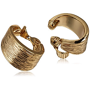 Anne Klein Silvertone Clip On Hoop Earrings