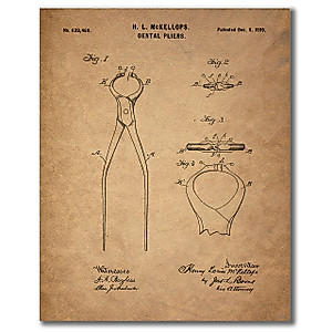 Dentist Patent Wall Art Prints - Set of 6 Vintage Replica Photos