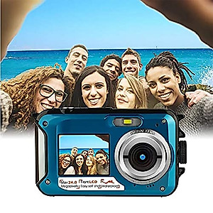 BATIVE Digital Camera,2.7K Dual Screen Waterproof HD Video Camera,1080P HD Camera,1.8-inch Front Screen, 2.7-inch Rear Screen and 16X Digital Zoom,for Beginners, Teens, Childs