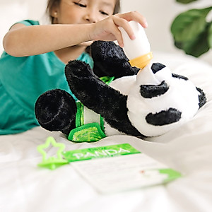 Melissa & Doug 11-Inch Baby Panda Plush Stuffed Animal with Pacifier, Diaper, Baby Bottle