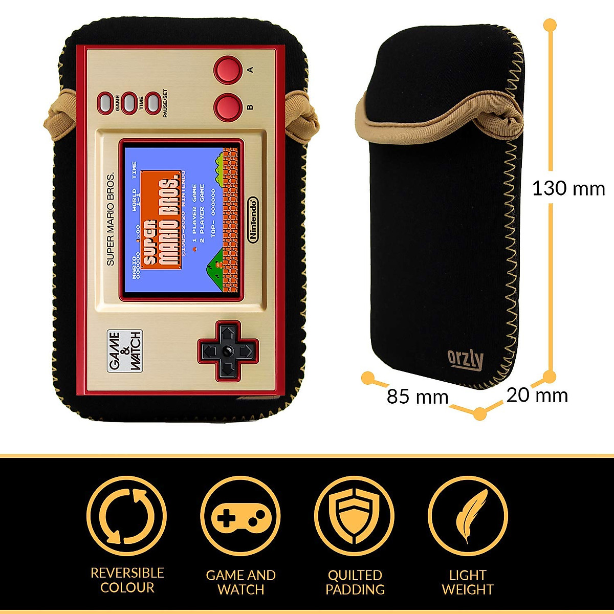 Orzly Protective case Designed for Nintendo Game and Watch (2021 Special Edition Model) - Colour Matching for Legend of Zelda Reversible Sleeve Case