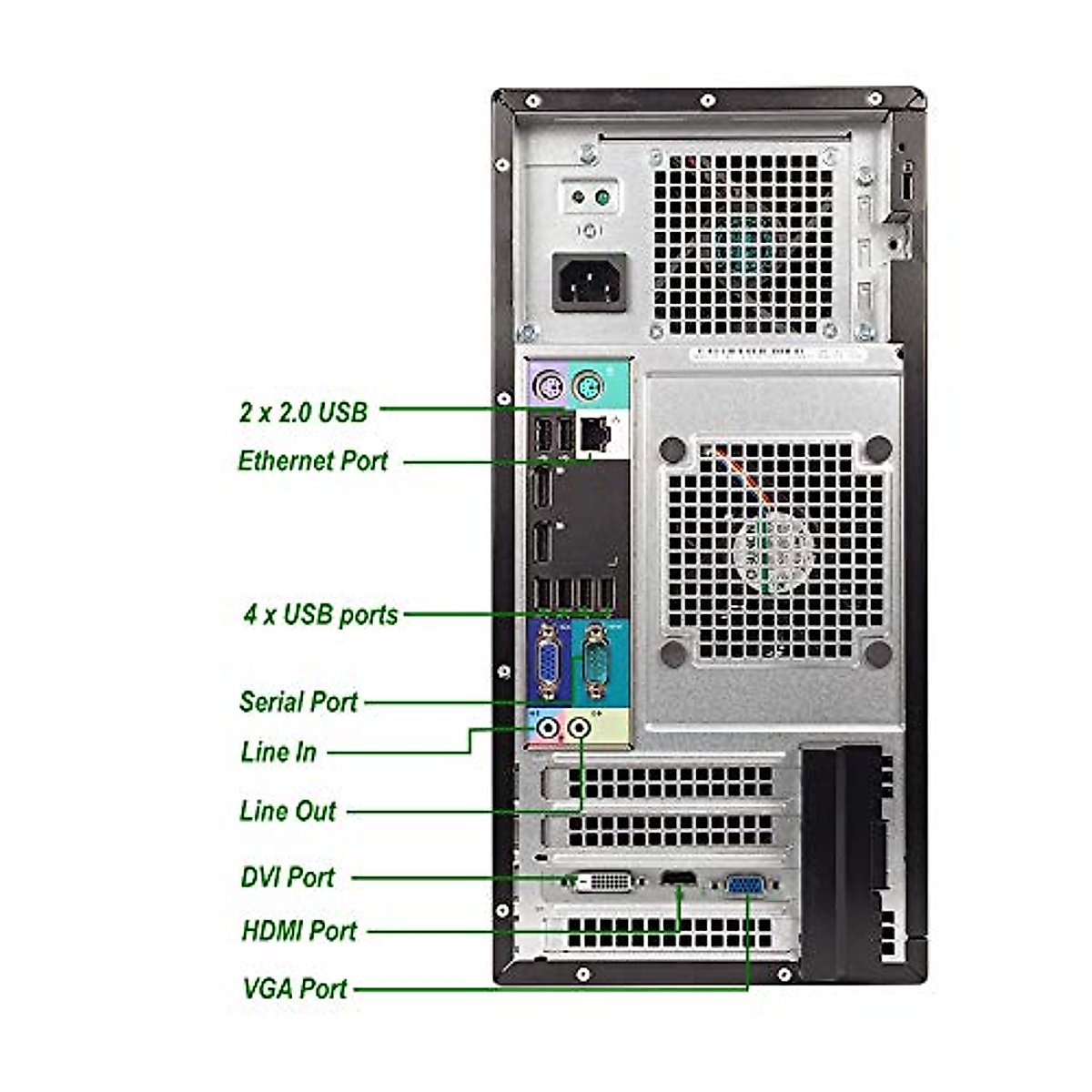 Dell Optiplex Desktop Computer Tower PC, Intel Core i5 3.10GHz, 16GB RAM, 128GB SSD + 500GB HDD, Windows 10, Nvidia GT730 Graphics Card, BTO Keyboard & Mouse, HDMI, BTO Wi-Fi (Renewed)