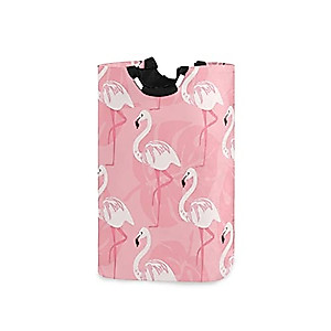 xigua Flamingo Laundry Hamper with Handle Collapsible Laundry Basket Freestanding Clothes Hamper Storage Basket for Toys Clothes Organizer