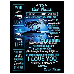 Personalized Blanket for Wife - Fiancee - Girlfriend Blanket, The Day I Fell in Love with You Blanket On Valentine's Day, Birthday, Christmas