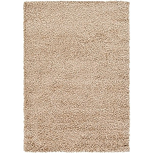 Unique Loom Solid Shag Collection Area Rug (4' 1" x 6' 1" Rectangle, Taupe)