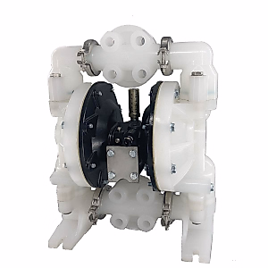 HOTSTORE Double Diaphragm Pump, Air-Operated Double Diaphragm Transfer Pump Polypropylene 72GPM,125 PSI, 1" Inlet &Outlet, 1/2" Air Inlet for Chemical Industrial Use (QB-25PP)