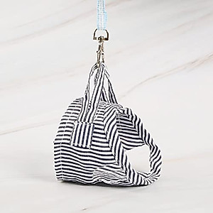 Small Pet Harness with Leash Outdoor Walking Comfort Adjustable Stripe Vest Lead Rope for Guinea Pig Hamster Ferret Baby Hedgehog Dutch Pig Blue S Size