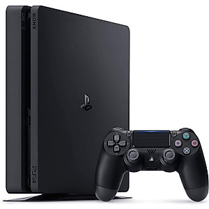 Sony Console PlayStation 4-2TB SSD Slim Edition Jet Black - with 1 DualShock Wireless Controller - PlayStation Enhanced with 2TB Solid State Drive
