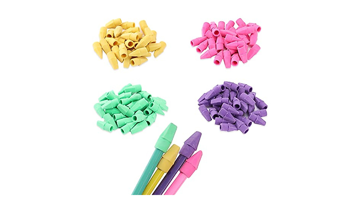 Mr. Pen 120 Pack Colorful Pencil Top Erasers for Kids & Office