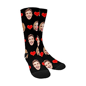 InterestPrint Custom Photo Socks, to Men Women with Love Funny Socks Turn Your Face into Socks