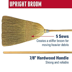 Weiler 44548 Light Industrial Upright Broom, Corn & Fiber Fill, 57" Overall Length (Pack of 12)