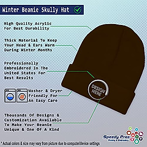 Beanies for Men Acorn Embroidery Flowers and Plants Winter Hats for Women Acrylic Skull Cap 1 Size Brown Design Only