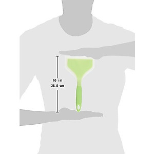 Minchsrin Silicone Wrapped Plastic Fish Spatula Pancakes Shovel Non-Stick Heat-Resistant Wide Flat Turner For Egg Tamales Pizza (Green)