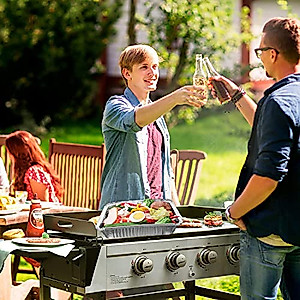 ZUOOBAR BBQ Foil Drip Pans Compatible with Blackstone 28 & 36 & 30 & 22 & 17 Inches Griddle, Heavy-Duty Aluminum BBQ Drip Pan Liners, Grill Grease Cup Liner Tray Blackstone Griddle Accessories