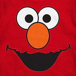 Sesame Street Short Sleeve T-Shirt Short Sleeve Tee - Elmo & Cookie Monster Big Face Tee (Elmo, 3T)