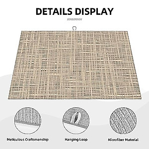 Pastel Taupe Color Faux Jute Fabric Dish Drying Mat Xl For Kitchen Counter Microfiber Absorbent Dish Draining Reusable Washable Large 18"X24"