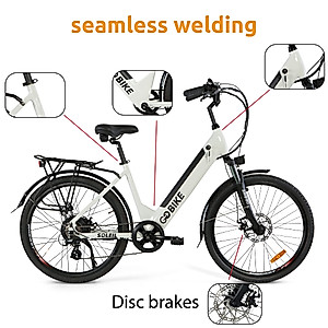 ComfyGO Soleil Electric Bike,Motor Ebikes,Electric Bicycle for Adults,Bicicleta Electrica para Adultos,Road City Bike,500 W 26 * 1.95" Fat Tire E Bikes,Up to 40 Miles Per Charge,22 Mph Ebike