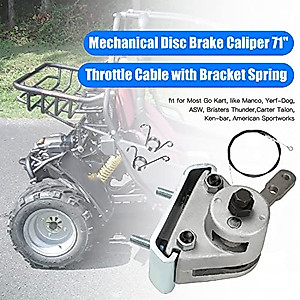 YOXUFA Go Kart Mechanical Brake Caliper Bracket Pad Kit for Manco 9598 9597 Yerf-Dog ASW American Sportworks Airheart MB-1 Bristers Thunder Predator 212cc 196cc 6.5hp Carter Drift Trike Fun Cart Parts