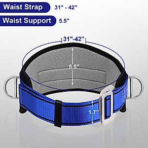 Trsmima Safety Climbing Harness Belt - Positioning Climbing Belt with Waist Pad and 2 D Rings, Personal Portable Safety Belt Kit Protective Equipment