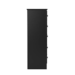 Prepac Sonoma 5-Drawer Chest for Bedroom, 16" D x 31.5" W x 45.25" H, Black