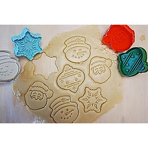R&M International 0 Christmas 2" Pastry/Cookie/Fondant Stampers, Tree, Snowman, Gingerbread Boy, Ornament, 4-Piece Set