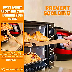 Shinelingee Oven Rack Puller, Wood Oven Rack Push Pull Tool, Prevent Scalding, Pull out Hot Racks Safely, Long Handle Toaster Oven Accessories,Suitable For Kitchen Oven, Toaster oven, Air fryer,etc (2)