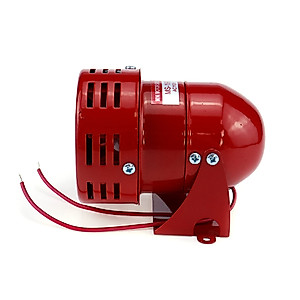 Sydien Motor Siren Red 1Pc AC 110V 114dB Industry Electric Motor Alarm Driven Siren, Horn Sound Buzzer Alarm Bell for Home, Industries, Stores and Security Alarm System