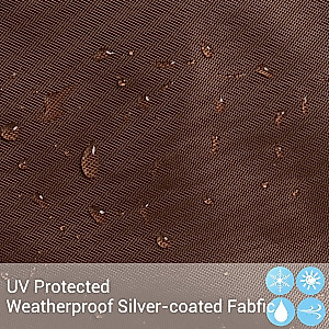 RosieLily Patio Chair Covers High Back Outdoor Chair Cover Waterproof Stackable Outdoor Bar Stool Cover Heavy Duty Patio Furniture Covers Outside, 1 Pack-Beige Brown 27.56"W x 36.22"D x 47.24"H