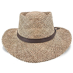 Stetson Men's Gambler Straw Cowboy Wheat Hat, Seagrass, Large/X-Large