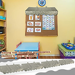 8 Pcs 3D Circus Awning Wall Decoration Carnival Stripes Awning Circus Tent Carnival Theme Party Decor for Carnival Party Classroom Decorations (Corrugated Style)