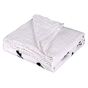 YLOVAN Baby Muslin Swaddle Blankets - ‘Child of God’ Quote - Christening, Baptism, Baby Shower, Godchild Gift for Newborn Boys and Girls (White, 47"x47")