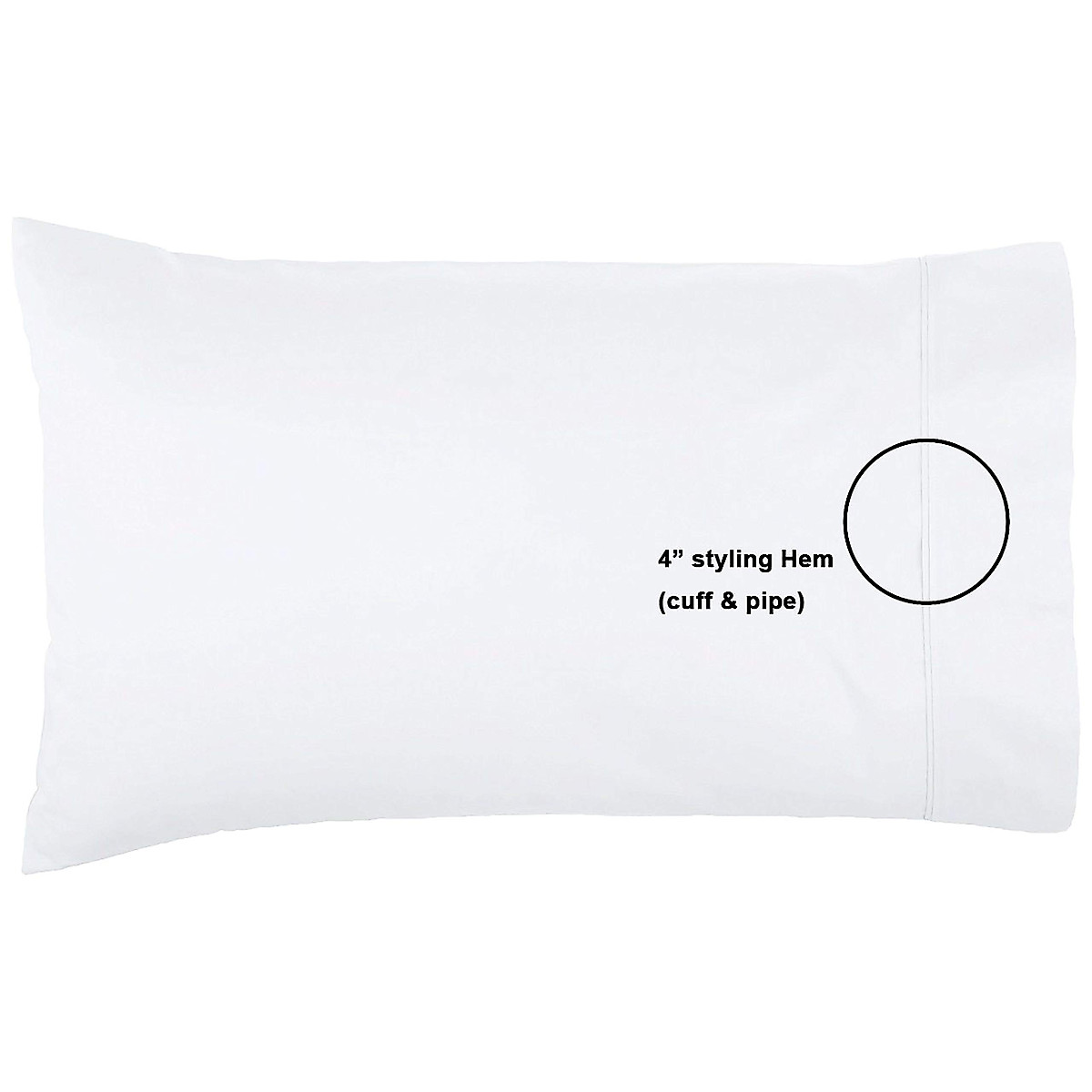 Lasimonne White Pillowcases,Pack of 6, Standard/Queen Size, 200 Thread Count Percale, CVC Pillow Cover