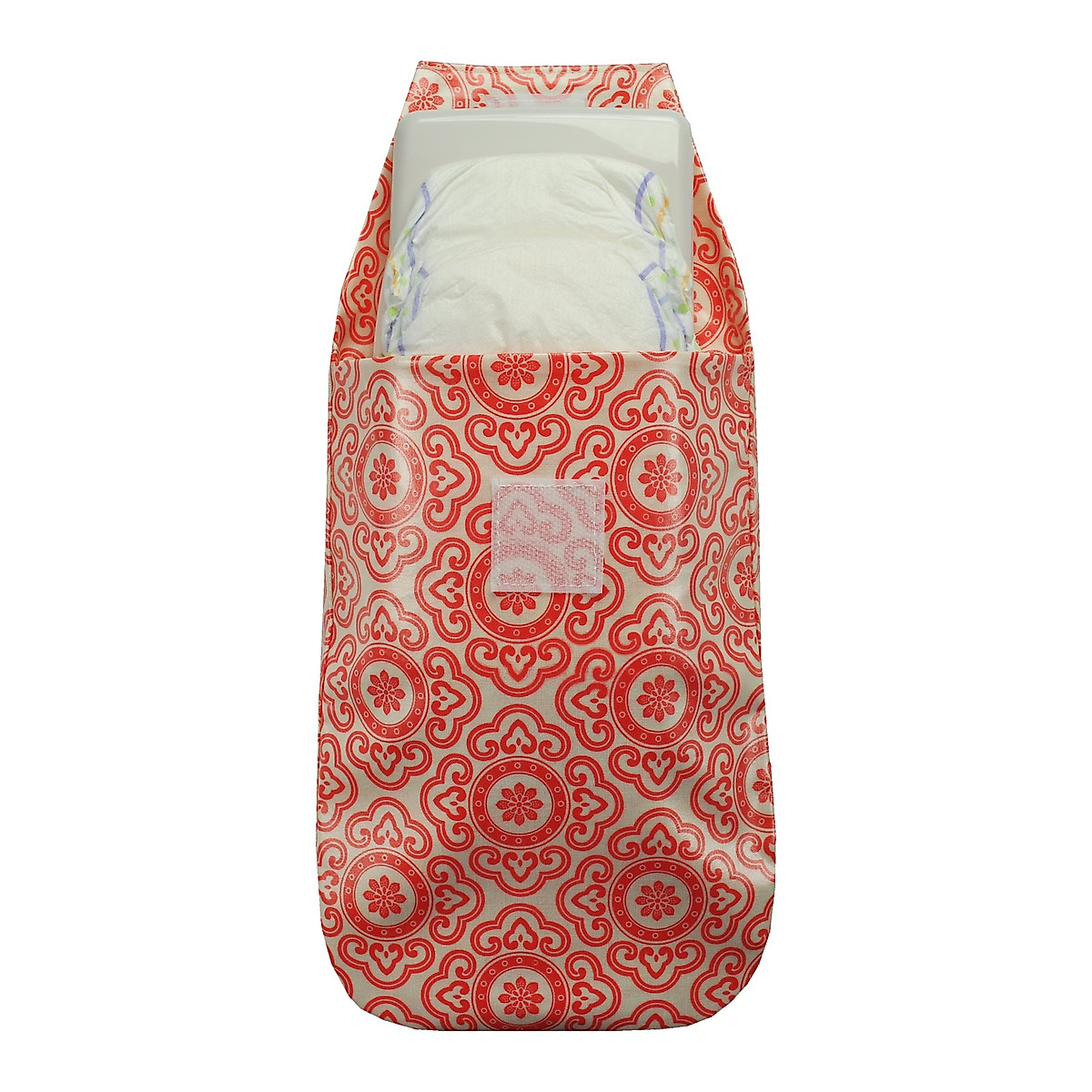Diapees & Wipees Laminated Bag w/Wipes Case - Cherry Medallion