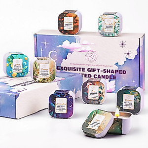 8PCS Square-Shaped Scented Candle Gift Set for Women, Organic Aromatherapy Soy Wax Jar Candles for Housewarming Gift, Unique Bulk Candles for Home Scented, Relaxing Gift, Birthday, Christmas