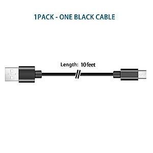 WZHENB 10Ft Micro USB Charger Charging Cable Power Cord Compatible for Keyboard Folio m1, Logitech MX Master 2S/ MX Anywhere 2, K800 Y-R0011, Corsair K63 & More Micro USB Keyboard