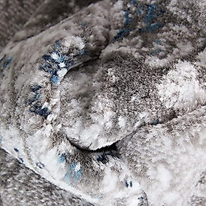 Well Woven Dulcet Trieste Distressed Floral Medallion Pattern Ivory Grey 5'3" X 7'3" Area Rug