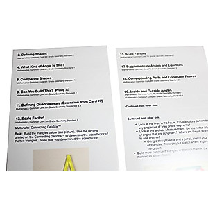 Curious Minds Busy Bags Geometry Snap Together Sticks with Compass and Activity Guides - Common Core Math Manipulative - Hands on Learning Math for Elementary Students