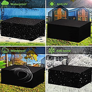HUHJYUGE Durable Patio Furniture Cover Waterproof 144" L x 87" W x 47" H, Cover for Outdoor Furniture Table and Chairs Windproof Dust-Proof, Table and Chair Covers for Outdoor Furniture