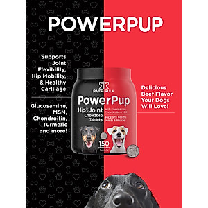 Horbäach Glucosamine for Dogs | 150 Chews | Hip and Joint Supplement for Dogs | Glucosamine, Chondroitin, MSM, Turmeric and More | Non-GMO & Gluten Free | by River & RULA